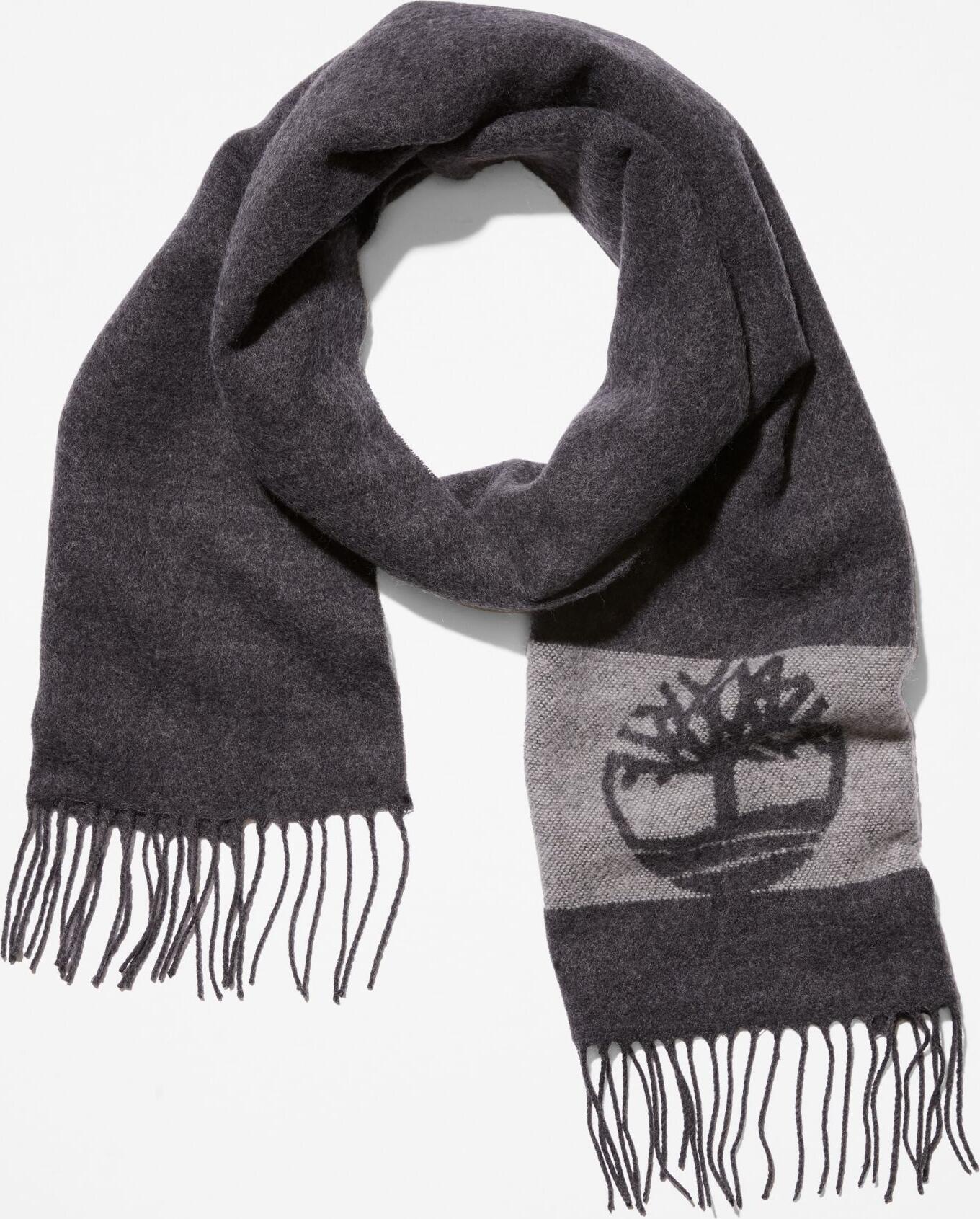 Timberland Mens Solid Scarf With Tonal Jacquard Logo - | SportFits Shop