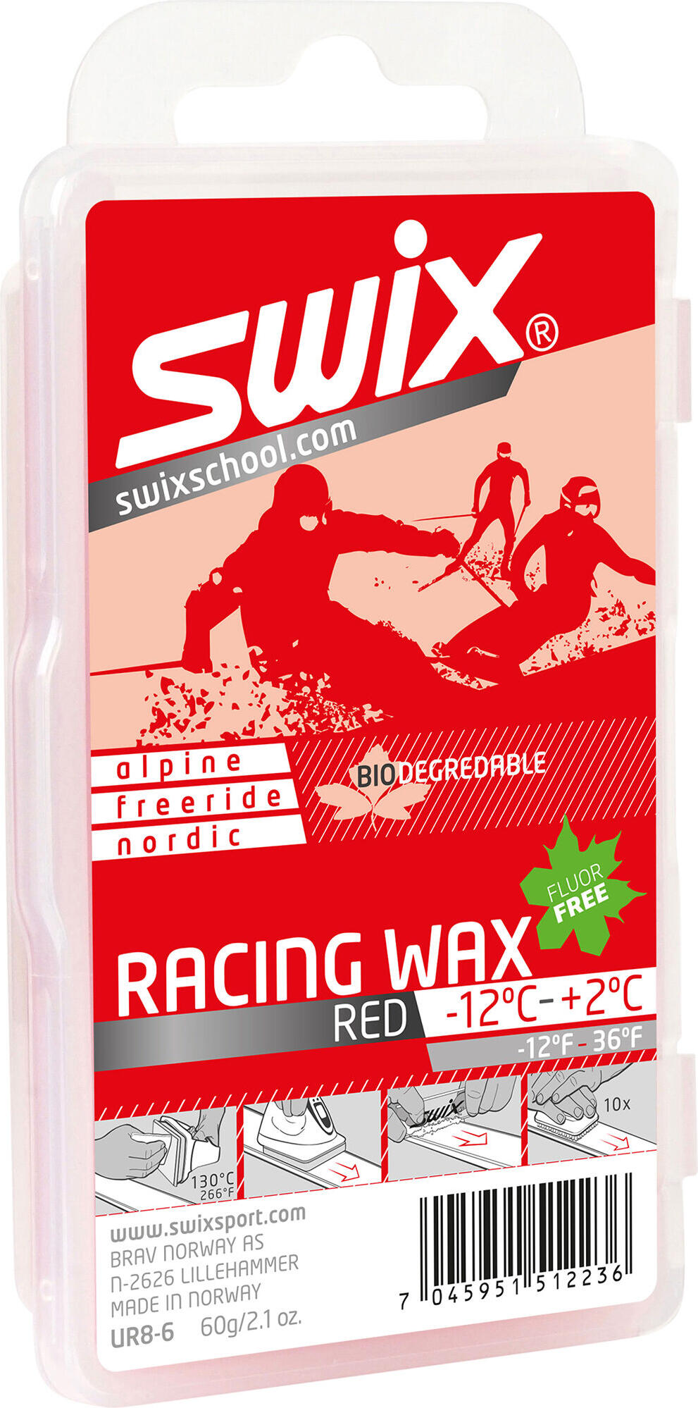 Swix UR8 Red Bio Racing Wax, 60g - Die UR-Reihe ist eine Reihe von fluorfreien Gleitwachsen für ...