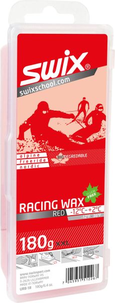Swix UR8 Red Bio Racing Wax, 180g - Die UR-Reihe ist eine Reihe von fluorfreien Gleitwachsen für ...