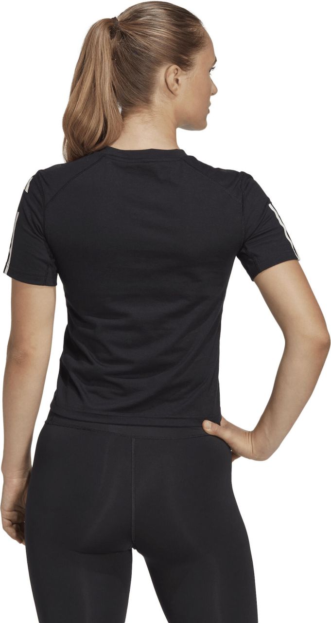 adidas Train Essentials Train Cotton 3-Stripes Crop T-shirt | SportFits ...